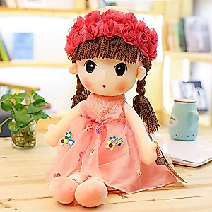 HWD Kawaii Flower Fairy Stuffed Soft Plush Toy Doll Girls Gift, 18 Inch (Pink)