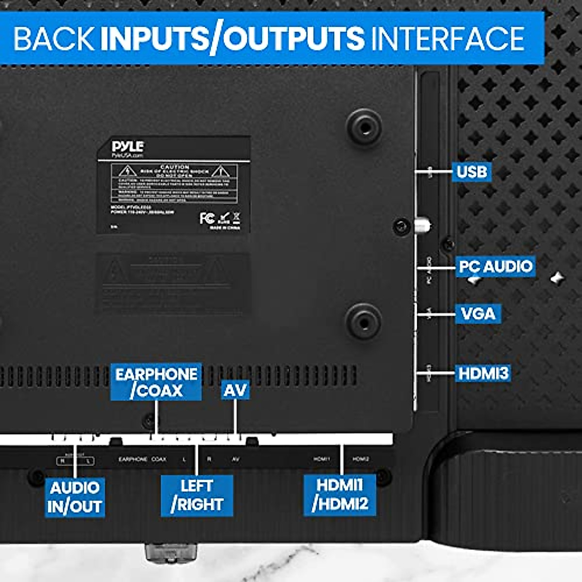 32-inch 728p HD DLED Television - Hi-Res Flat Screen Monitor TV with HDMI, RCA, Multimedia Disk Combo, Headphones, Full Range Stereo Speaker, Mounts on Wall, Works w/Mac PC, Includes Remote Control