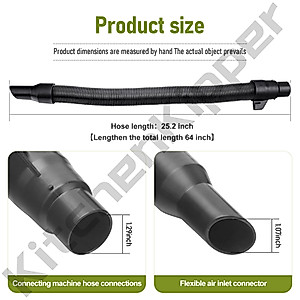 14-37-0016 Hose Assembly Compatible with Milwaukee 0970-20 M18 Fuel 18V PACKOUT Vacuum Cleaner, Internal storage is suitable for wet or dry suction