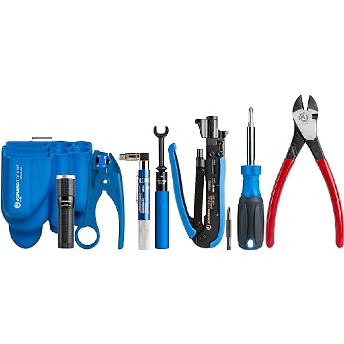 Jonard Tools TK-82 COAX Tool Kit - 8 Piece COAX Cable Network Tool Kit Featuring Coaxial Cable Stripper RG59 / RG6 / RG7 / RG11, CATV Tools and Compression Tool for Long F Connector