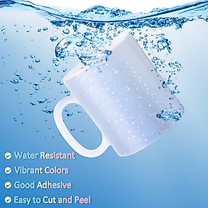 108 Sheets Holographic Sticker Paper Clear A4 Vinyl Sticker Paper Holographic Laminate Sheets Adhesive Holographic Overlay Waterproof Transparent Film with Gem, Colorful, Dot, Star, 11.7 x 8.3 Inch