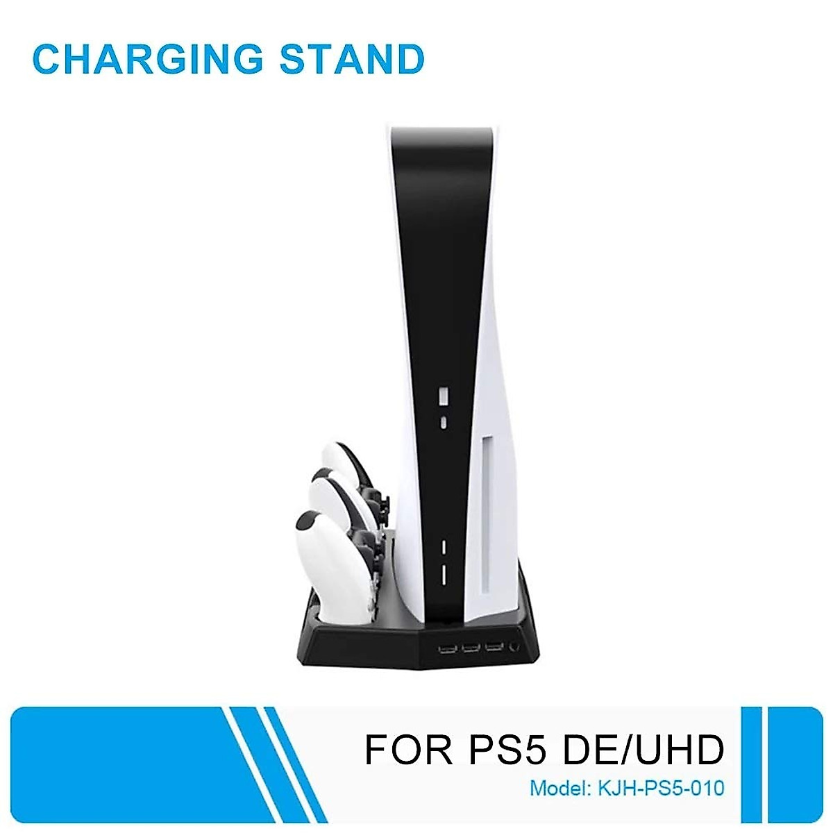 Charging Stand with Cooling Fan 3 USB Hub Charger Port Cooler Handle Charger for PS5 Game Accessories