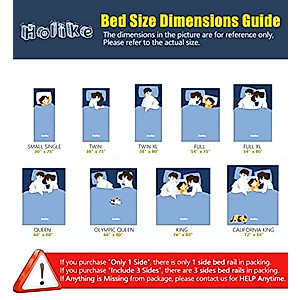 HOLIKE Bed Rails for Toddlers - 60" 70" 80" Extra Long Baby Bed Rail Guard (1 Side: 70''(L) x 30"(H), Only 1 Side)