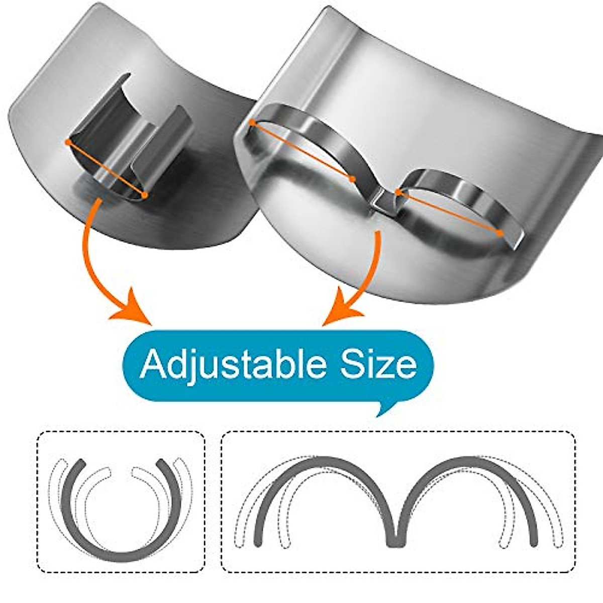 2PCS Finger Guard, Knife Cutting Safe Protector, Vegetables And Fruits Slicing Stainless Knife Finger Guard, Steel Finger Protector, Stainless Steel Kitchen Tool Avoid Hurting