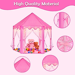 Princess Tent Toys Gift Girls Large Castle Playhouse with 16.5 Feet 40 Star Lights for Toddlers Kids Children Indoor Outdoor Games - ASTM/CPC Certified