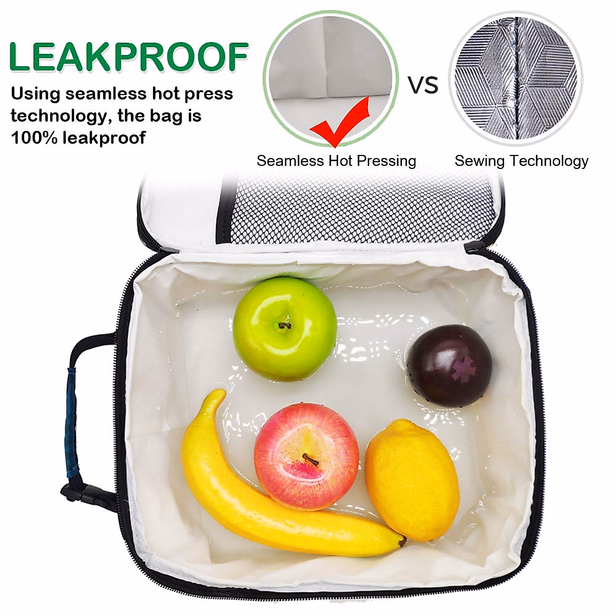 Reusable Insulated Cooler Lunch Bag Leakproof Office Work Picnic Meal Lunch Box with Multi-Pockets for Men Women (Blue Camo, Small)