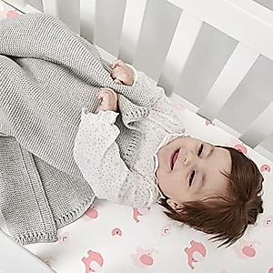 Plushii Crib Sheets for Baby Girls 3 Pack, 28"x 52" Extra Soft Microfiber Crib Sheet Set for Baby Crib Mattress Sheet & Toddler Mattress Pad, Rainbow & Elephant & Stars