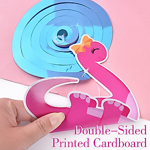 Girls Dinosaur Party Hanging Swirl - 20 PCS Dino Birthday Party Decorations for Kids Baby Shower Dinosaur Themed Party Supplies Hanging Whirls Spiral Streamer Ceiling Decor