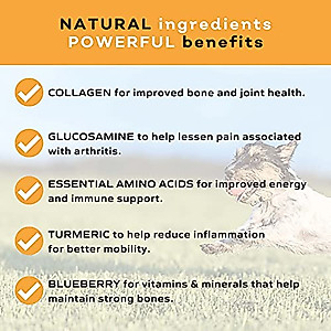 MYOS Canine Muscle & Mobility Chews – Natural Collagen & Glucosamine for Dogs - Bacon Flavor Joint Supplement for Muscle, Bone & Joint Support, 60 Count