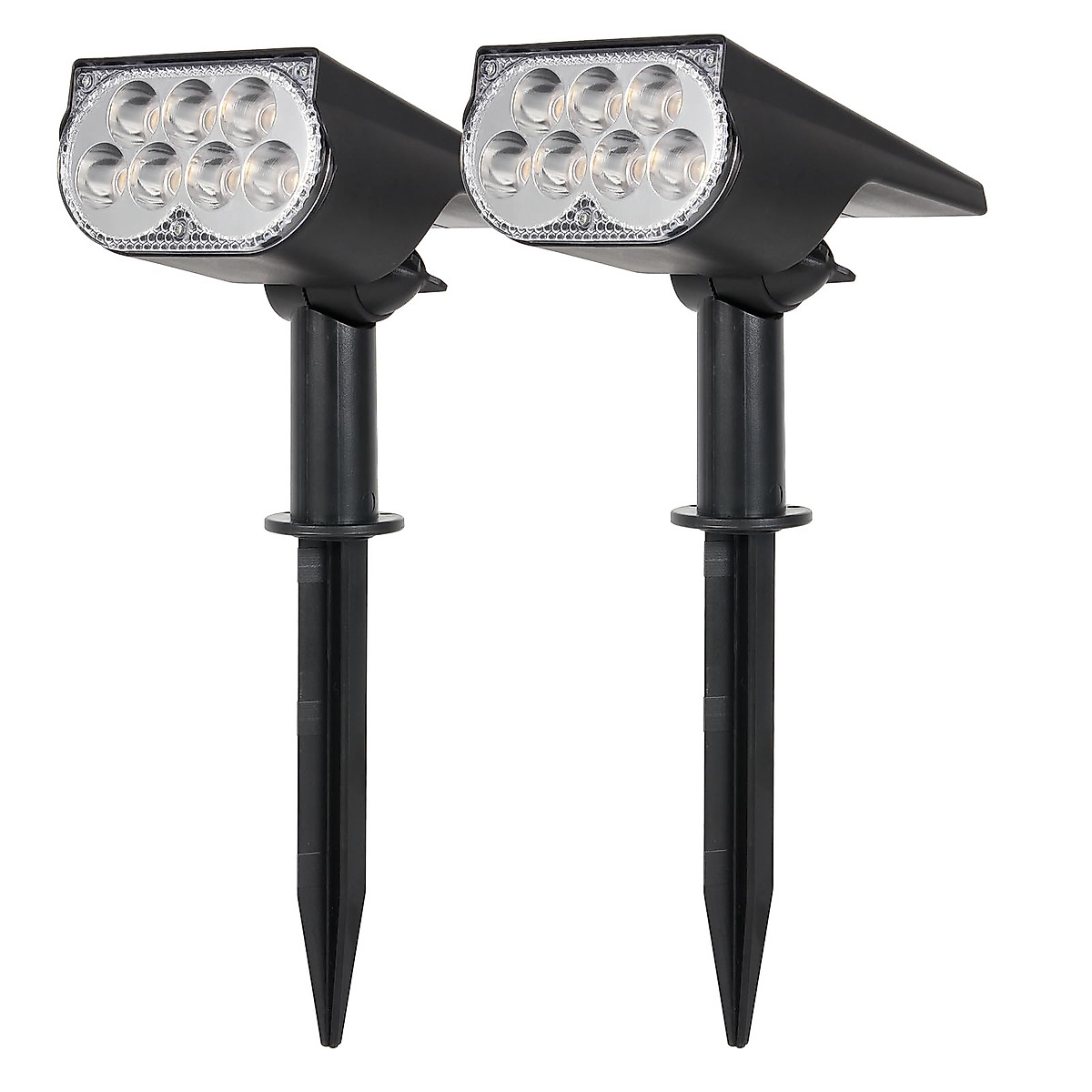 sunchai Super Bright Solar Spot Warm Light - Solar Spotlight Outdoor - for Outside Security Visibility and Landscape Yard Lightning (2 Pack)