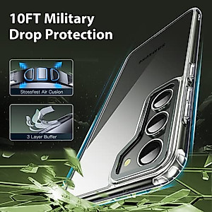 DOSNTO Armor Clear for Samsung Galaxy S23 Case with Raised Alloy for Camera Protection, Military Grade Shockproof Transparent Cover, HD Diamond Back Soft, Slim Phonecase Anti-Fingerprint Scratch