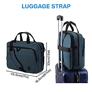 BAGSMART 17.3 Inch Laptop Bag, Expandable Computer Bag Laptop Briefcase Men Women,Laptop Shoulder Bag,Work Bag Business Travel Office, Dark Blue
