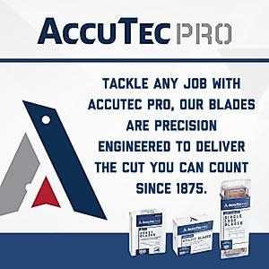 AccuTec Pro Single Edge Aluminum Backed Razor Utility Blades - 100-Pack - .009" Made of High Carbon Steel for Extra Durability and Long Life - APBL-7000