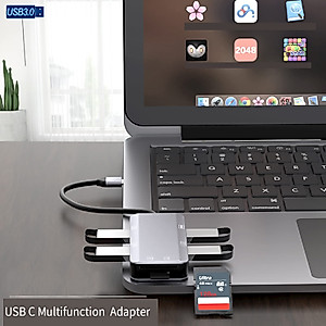 USB C to USB 3.2 Gen1 Adapter 6 in 1 Hub3.0 SD Micro SD Card Adapter for iPad Mini/MacBook Air/Google Pixel PC & Cellphone Converter