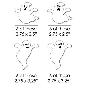 Big Dot of Happiness Spooky Ghost - Paper Straw Decor - Halloween Party Striped Decorative Straws - Set of 24