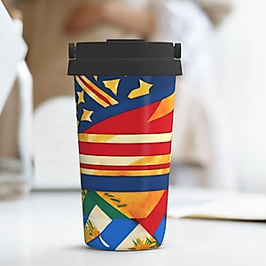 WANGZHAO Native Hawaiian Flags Print Double Wall Stainless Steel Vacuum Insulated Tumbler Cup Home Thermal Cup