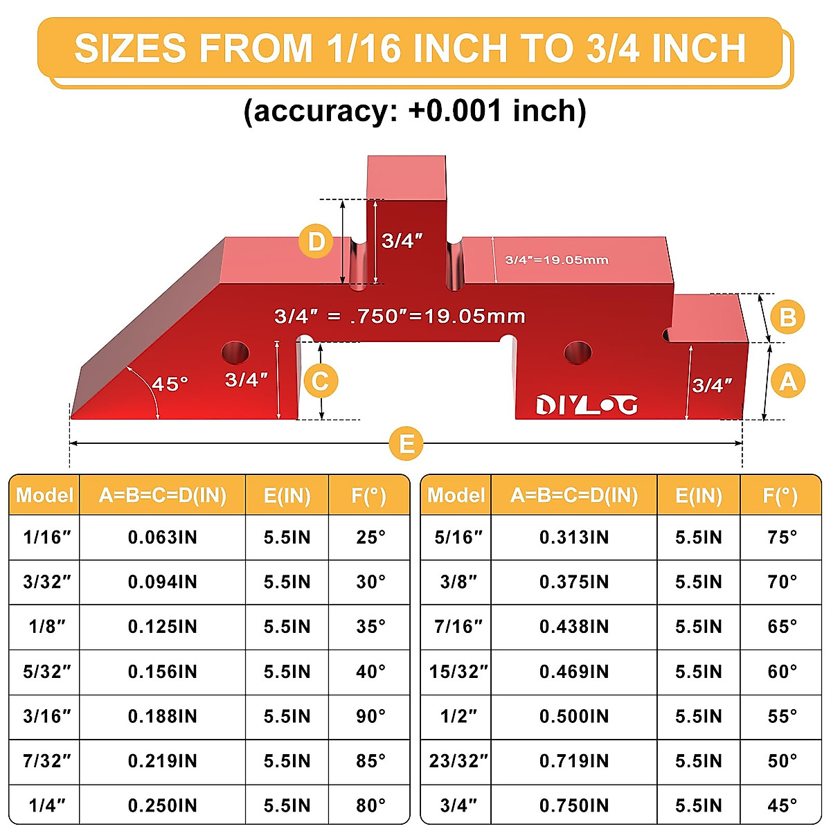 DIYLOG Router Table Setup Bars, 14 pcs Aluminumset Setup Blocks Woodworking, Set Up Blocks for Woodworking, Setup Blocks Gage Blocks for Router Table Saw and Angle Measure Set Up