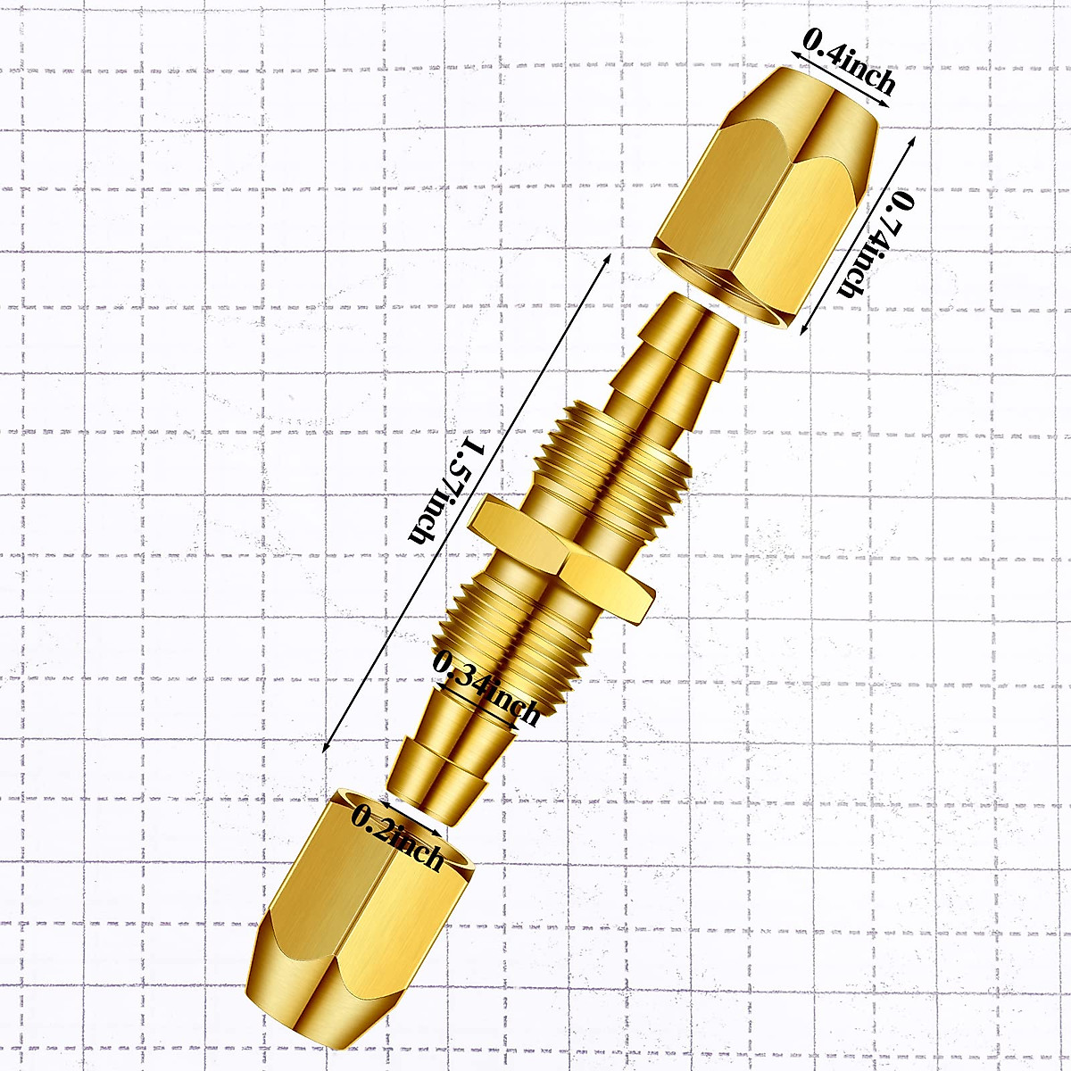 Peryiter Solid Brass Air Hose Repair Fittings for ID Hose NPT Replacement Reusable Hose Splicer Air Hose Connectors Repair Kit with PTFE Tape Brass Connect Adapter (12 Pcs, 1/4npt-1/4 Inch)