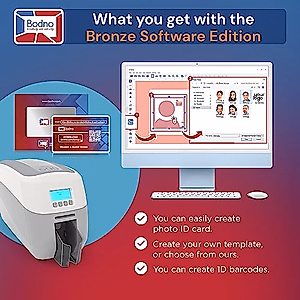 Bodno Magicard 600 Dual Sided ID Card Printer & Complete Supplies Package ID Software - Bronze Edition