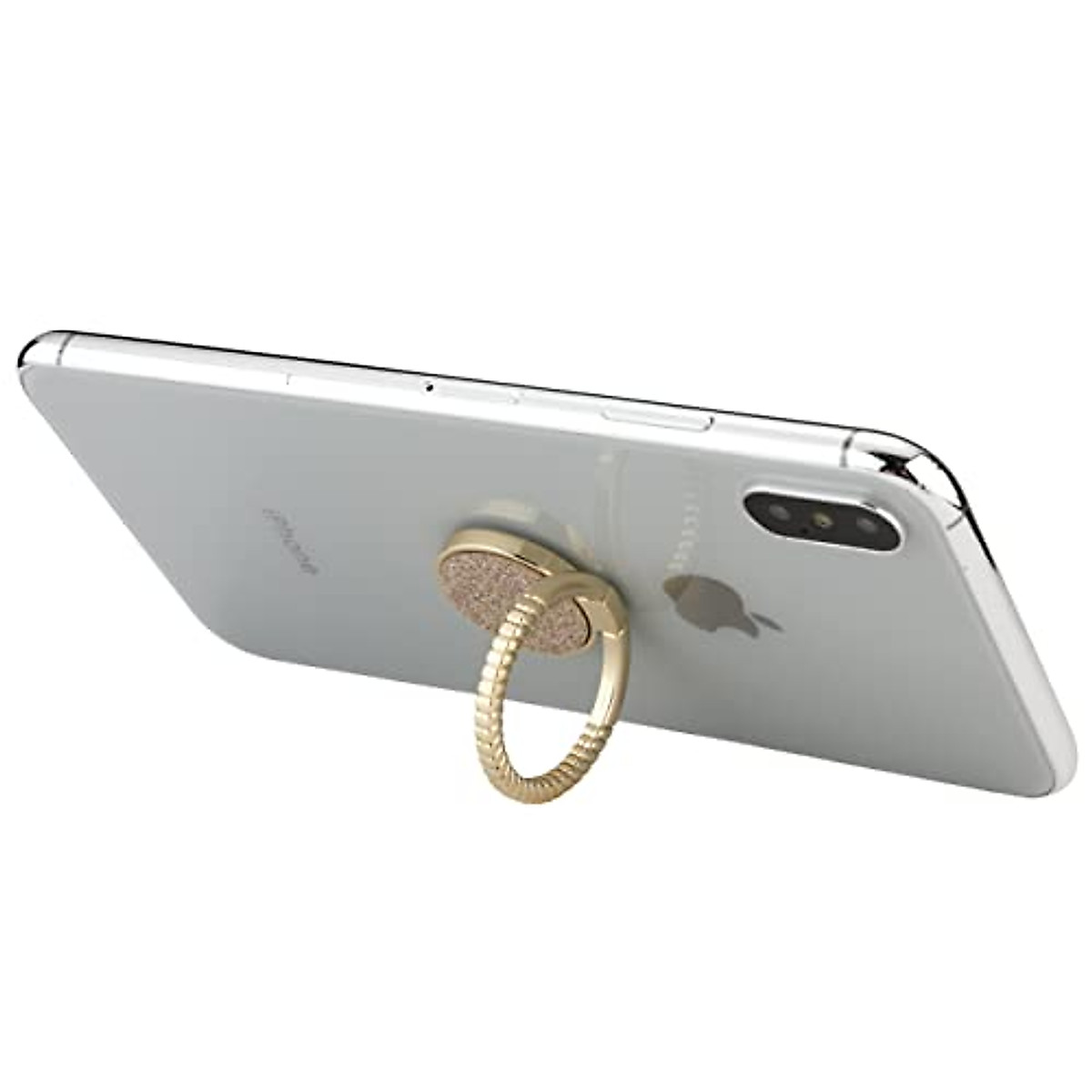 LAX Gadgets  Cell Phone Ring Holder - Finger Ring for Phone Case Easy Back Grip, Stand, Holder for All Smartphones Including iPhone & Android Phone - Sparkle Gold