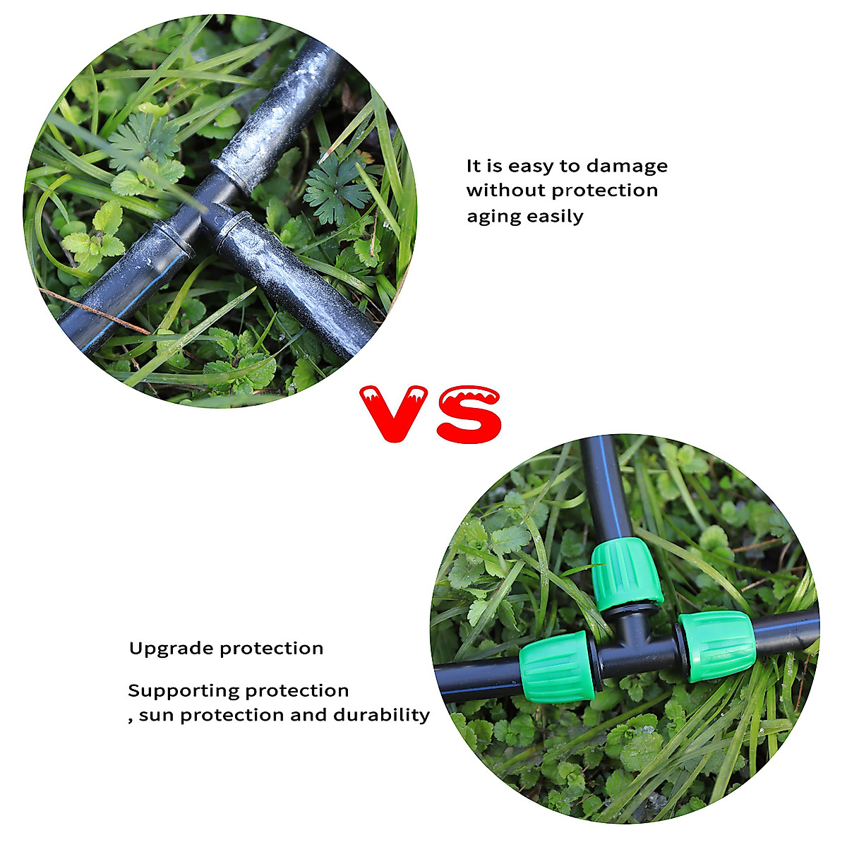 FULAIERGD 1/2” PVC Garden Irrigation Tubing Hose 52FT(16M),（OD:16mm,ID:12mm） with Lock Connector for Drip Irrigation System