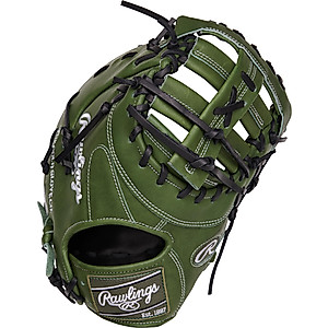 Rawlings | Heart of The Hide Baseball First Base Mitt | Right Hand Throw | 13" - SPDB Web | Military Green