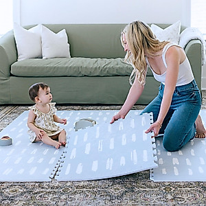 Little Landings Baby Play Mats for Floor - Shoreline (4x6ft) - Premium EVA Foam Play Mat for Babies & Toddlers - Perfect for Tummy Time, Crawling, Playroom - Stylish & Comfortable Kids Play Mat
