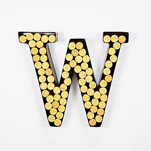 Wine Cork Holder Letter W | Wine Corks | Flowers | Metal Wooden Finished | Wall Art | Holidays | Home Kitchen Storage | Housewarming | Engagement | Bridal |