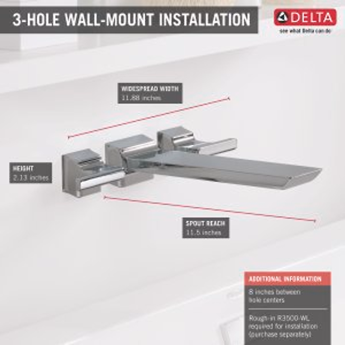 Delta Faucet T5799-BLWL Pivotal Wall Mount Tub Filler Trim, Matte Black