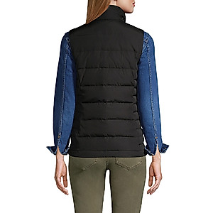 Lands' End Womens Puffer Down Vest Black Regular X-Large