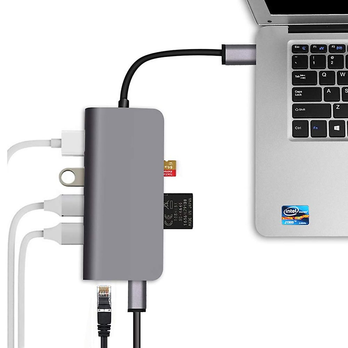 XUNMAIFHB Portable Docking Station,Type-C 8-in-1 Docking Station usb3.0 hub Computer HDMI Converter HDMI 4k, USB 3.0, SD/TF, Type-c, RJ45 Fast Transmission