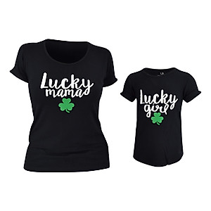 Unique Baby Girls Lucky Mama St Patrick Day Mommy and Me Scoop Neck Shirt (3t) Green