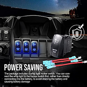 Whip Lights Uemicip 2PCS 3FT Spiral RGB LED Whip Light for UTV, with Spring Base App & RF Wireless Remote Control, Chasing Lighted Antenna Whips for UTV ATV RZR SXS Can-Am Polaris Offroad Truck