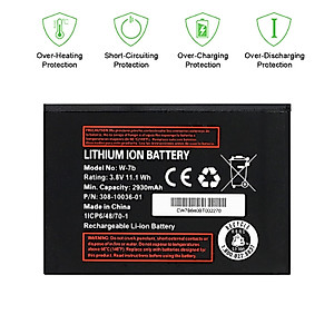 W-7B Battery 2024 Upgraded for Unite Express 2 Netgear Aircard 800s Optus 4G WiFi Modem AC800S Replacement Battery 2930mAh