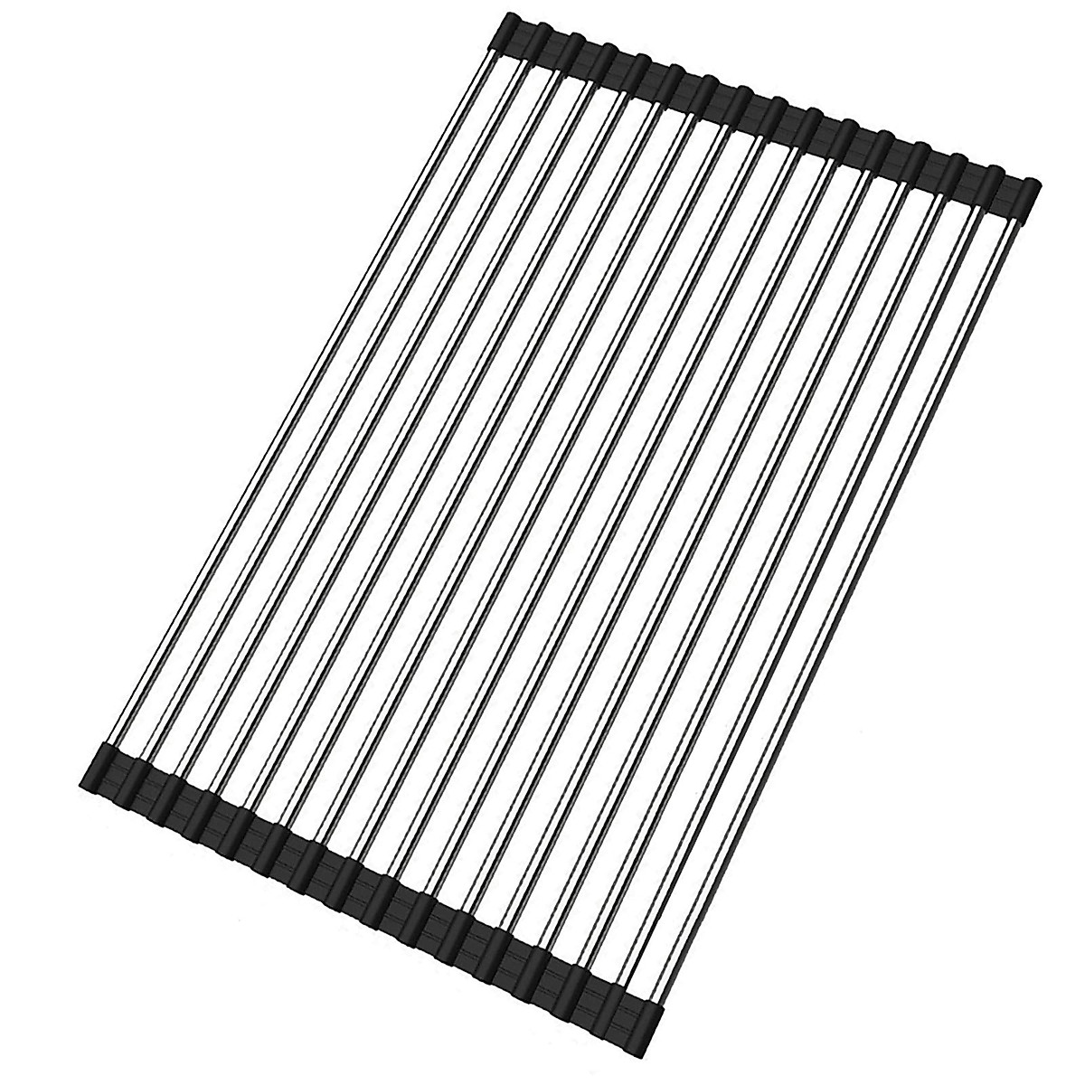 Ahyuan Roll up Dish Drying Rack Over The Sink Kitchen Roll up Sink Drying Rack Portable Dish Rack Dish Drainer Foldable SUS304 Stainless Steel Dish Drying Rack (17.7''x11.2'')