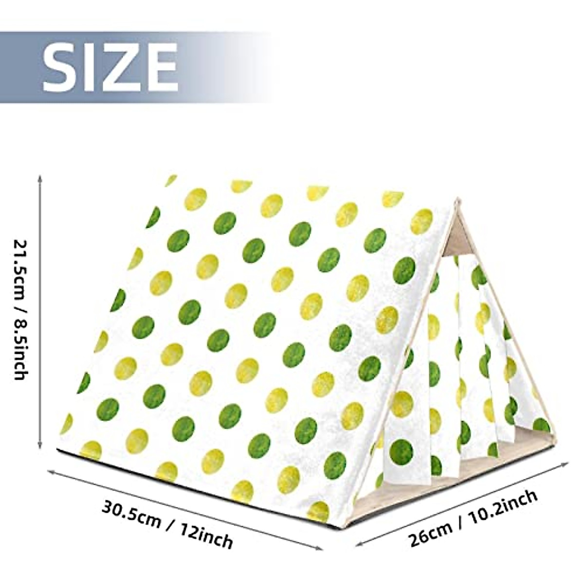 Y-DSIWX Guinea Pig Hideout House Bed, Green Yellow Watercolor Polka Dot Rabbit Cave, Squirrel Chinchilla Hamster Hedgehog Nest Cage