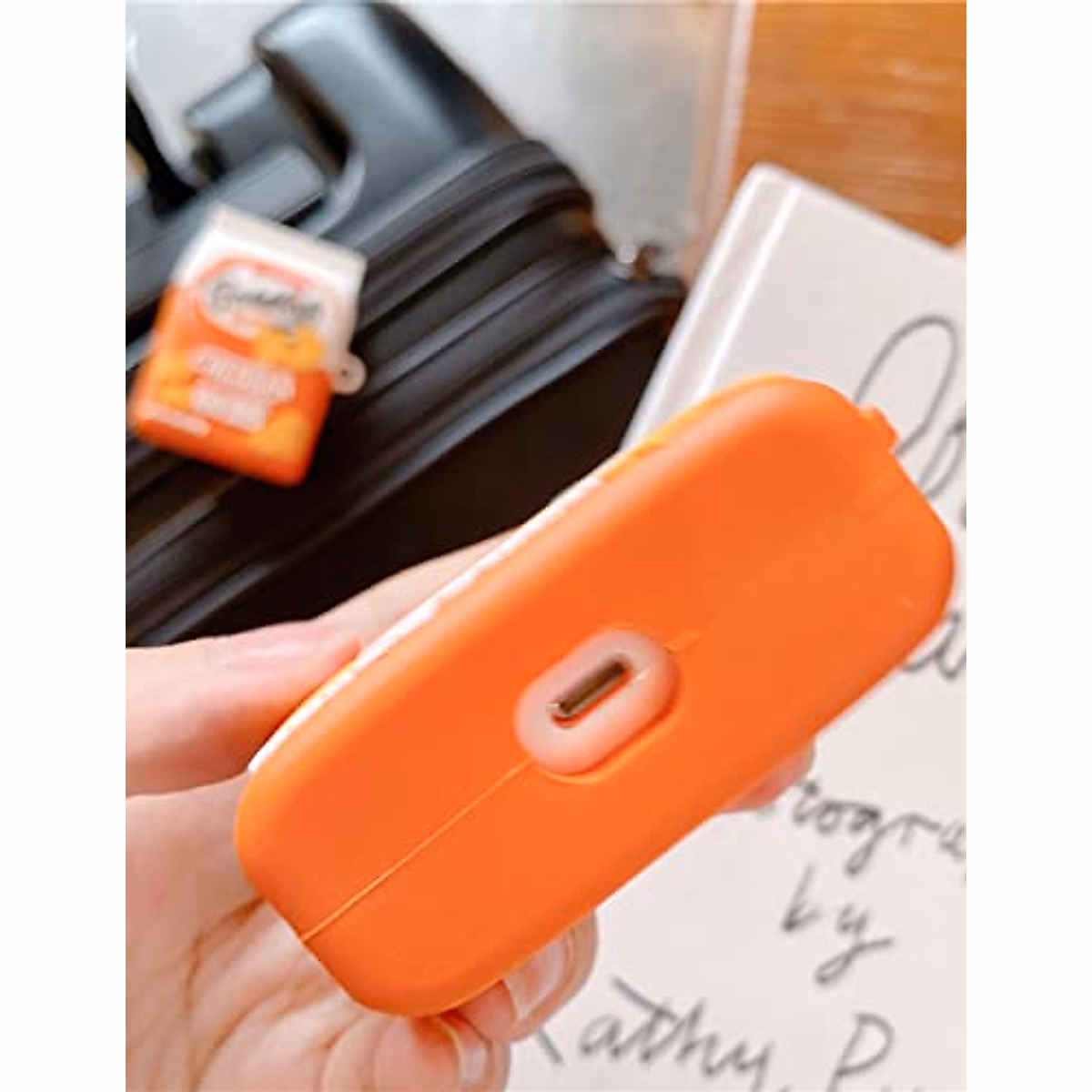 Funny Case Compatible with Apple AirPods Pro Anime Cool Kawaii Food Cover Silicone Shell Anti-Fall Cases for AirPods Pro 2019 with The Carabiner for Men Women (AirPods Pro, Goldfish Snacks)