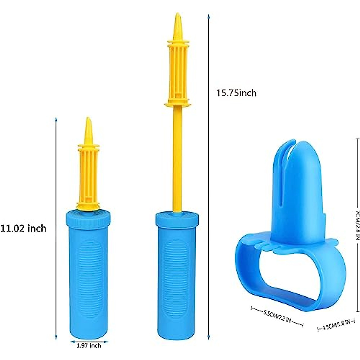 Balloon Pump Hand Held, 2Pack Inflator Air Pump for Balloons - Two-Way Dual Action- Ballon Inflator Pumping - Manual Baloon Inflators Machine with Balloons Tie Tool