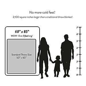 World's Best Oversized Cozy-Soft Microfleece Travel Blanket, 60 x 85 Inch, Black