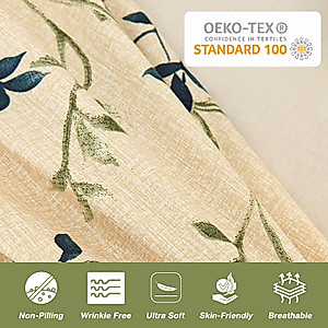 JSD Leaves Printed Duvet Cover Set Queen Size, 3 Piece Soft Microfiber Comforter Covers Zipper Closure