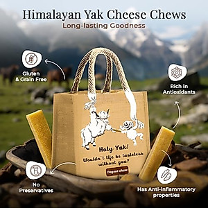 Dogsee Himalayan Yak Cheese Dental Chews for Dogs Bulk Pack 2lb (Medium - 12 Chews) | 100% Natural | Keep Dogs Busy for Long | Healthy Yak Chews