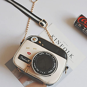 PACKOVE Women Crossbody Bag Camera Shaped Bag PU Leather Handbag Fashion Camera Shaped Purse for Daily Use Travel Shopping