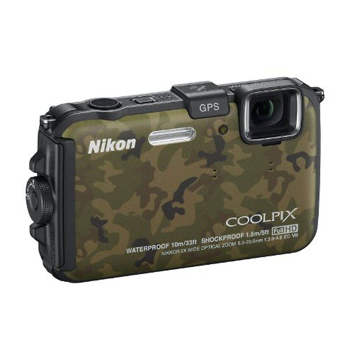 Nikon COOLPIX AW100 16 MP CMOS Waterproof Digital Camera (Camouflage)