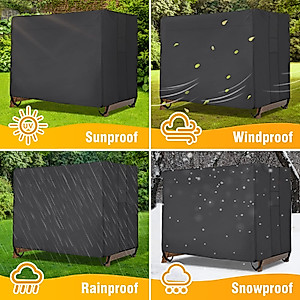Velway Outdoor Swing Cover 3 Triple Seater Waterproof Patio Hammock Cover 87x49x70 All Weather Windproof Glider Chair Cover for Garden Furniture, Black