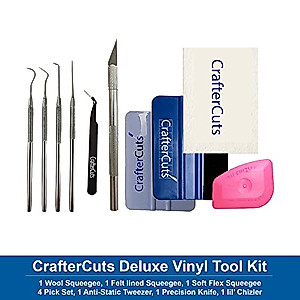 Silhouette Cameo 4 Pink Bundle with Vinyl Starter Kit, Heat Transfer Starter Kit, 2 Autoblade 2, CrafterCuts Vinyl Tool Kit, 120 Designs, and Access to Ebooks, Tutorials, & Classes