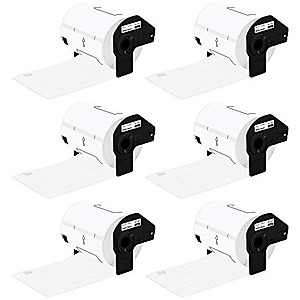 GREENCYCLE 6 Rolls Replacement DK1241 DK-1241 Die-Cut Standard Shipping Labels 4" x 6" (152mm x 101mm) W/Cartridge Compatible for Brother QL-1050 QL-1050N QL-1060N QL-1100 QL-1110NWB, 200 Labels/Roll