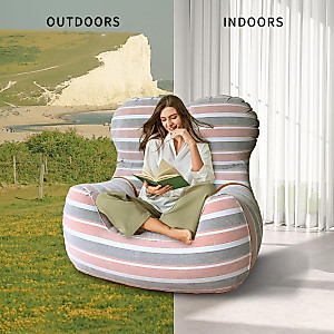 Baiao Inflatable Chair Sofa, Inflatable Couch Outdoor Air Sofa, Blow Up Couches for Home Garden Camping Travel(Coffee)