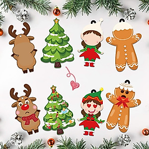 VABAMNA Christmas Ornament Crafts for Kids - Make Your Own Ornament Kit with 36pcs Christmas Craft Stickers, 9 Designs, 54 Pieces, 4cm x 5cm x 2cm, Multicolor, Unisex, Ages 4-12