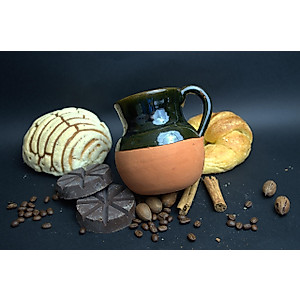 MEXE Handmade Large 22 oz Clay Coffee Mug, Unique Artisan Ceramic Pottery Cup for Tea, Mexican Hot Chocolate, Champurrado, Atole drinks, Handmade in Mexico