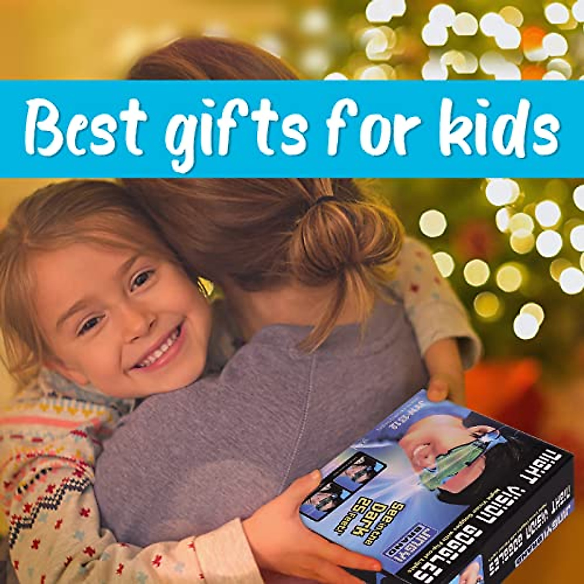 AGM Kids Night Vision Goggles, Adjustable Spy Gear Night Mission Goggles with Flip-Out Lights Green Lens